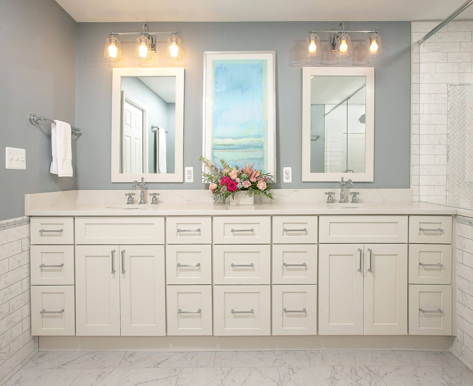 Elegant Alexandria, VA Bathroom Remodel with Soaking Tub & Dual Shower ...